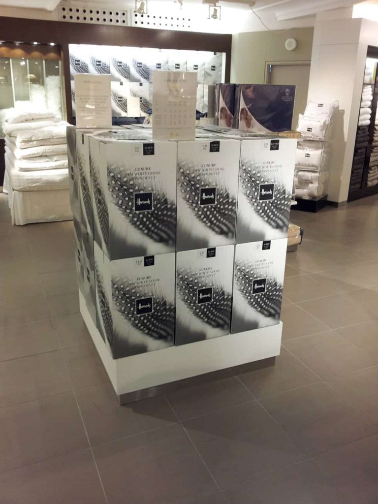Harrods duvet box packaging graphics - Paul Cartwright Branding