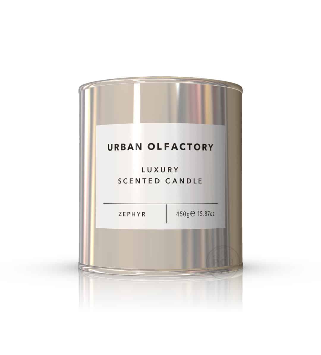 Fragranced candle packaging graphics for Urban Olfactory