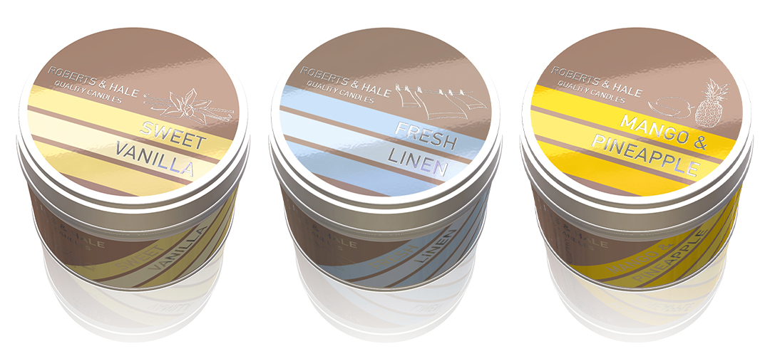 Roberts & Hale private label brand candles - Paul Cartwright Branding